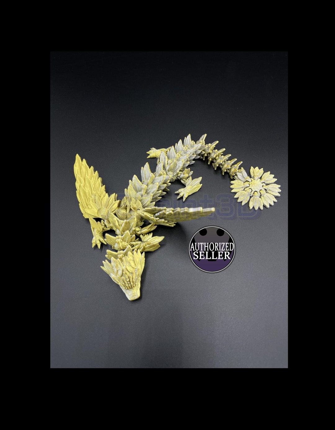 Flexible Articulated Sunflower Wing Dragon Serpent | 3D Printed Fidget ...