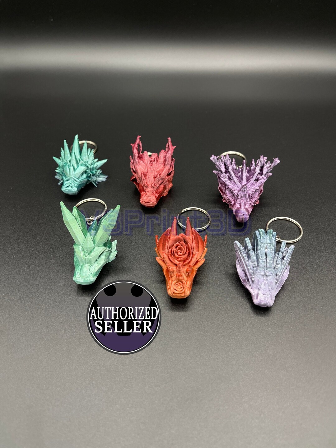 Dragon Head Keychain, Articulated Dragon Head Keychain. Dragon Desk and ...