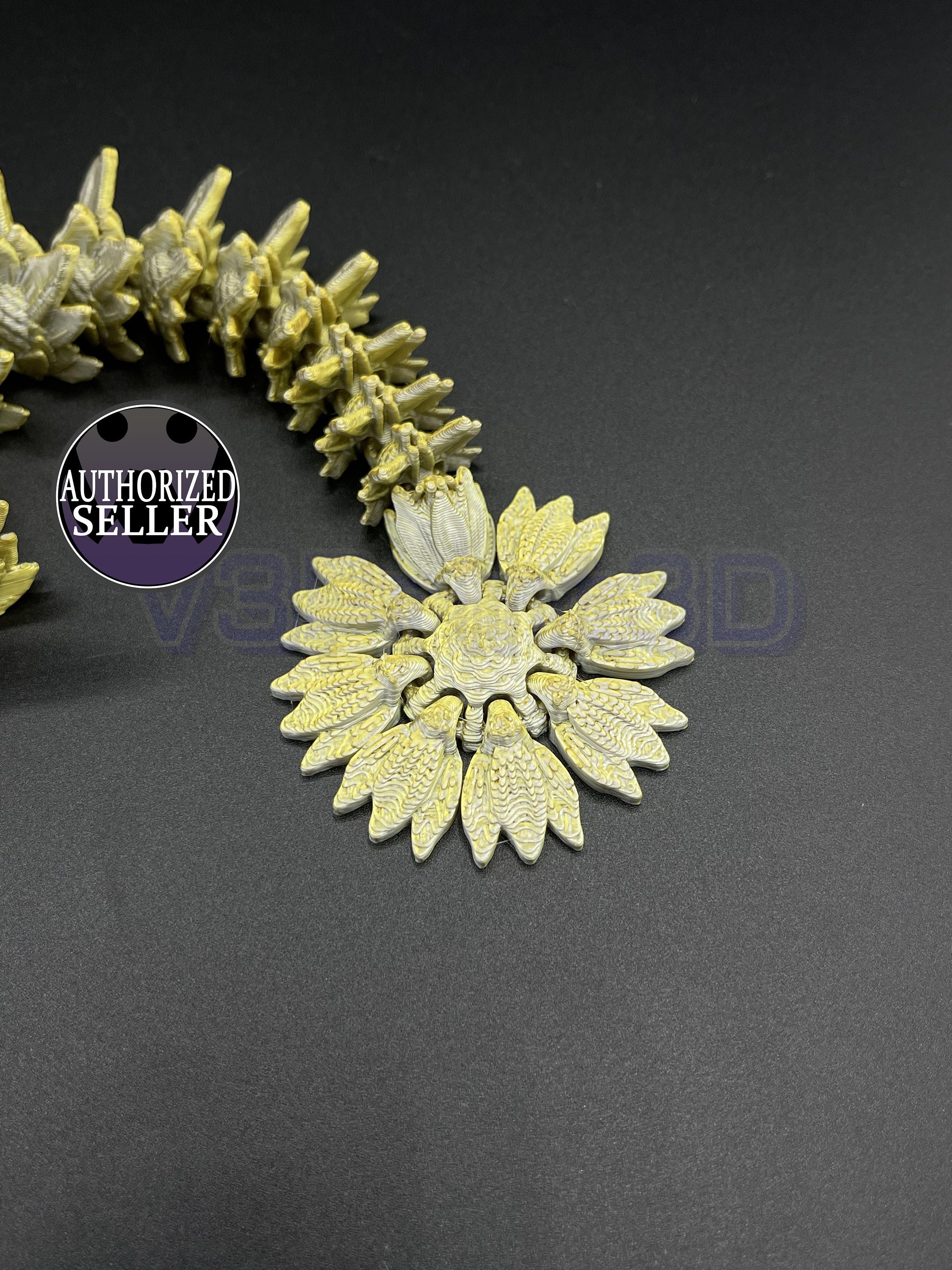 Flexible Articulated Sunflower Wing Dragon Serpent | 3D Printed Fidget ...