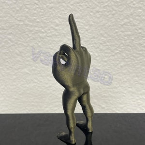 Standing Middle Finger With Legs Person 3D Printed Sculpture Multi ...