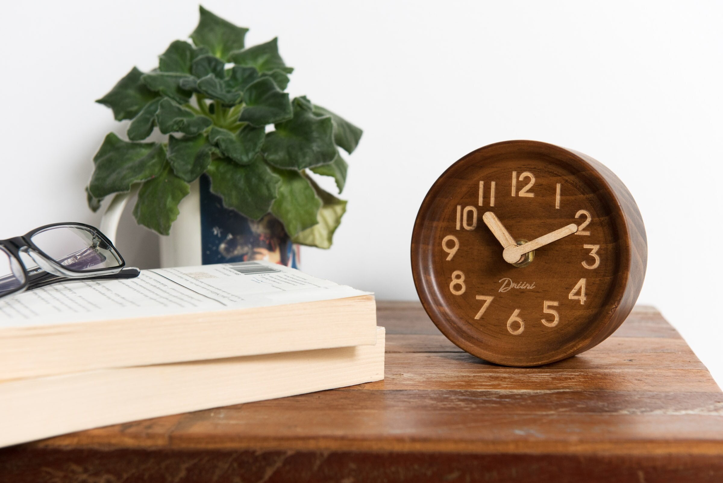 Driini Wooden Desk & Table Analog Clock Battery Operated and - Etsy Canada