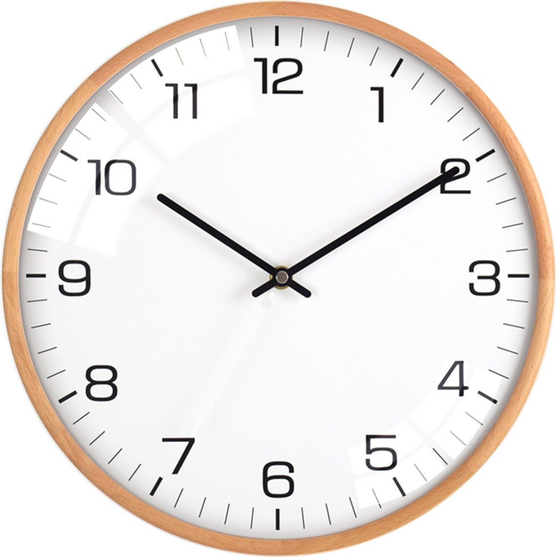 Driini Analog Dome Glass Wall Clock Wood Frame With Two-tone - Etsy Canada