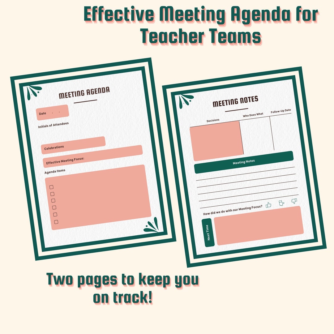 Effective Teacher Team Meeting Agenda PLC Agenda Teacher Meeting ...