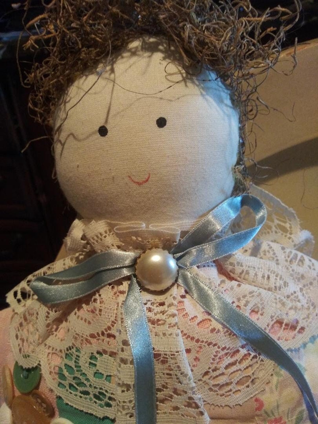 Doll Handmade Vintage 'button Doll' Soft Cuddly - Etsy