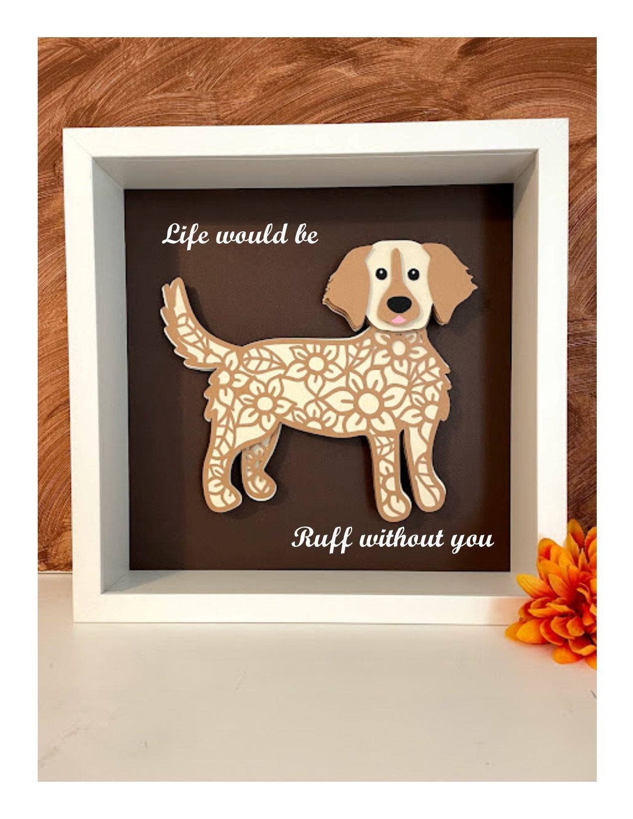 Dog Shadow Box 3D Layered Papercut - Etsy