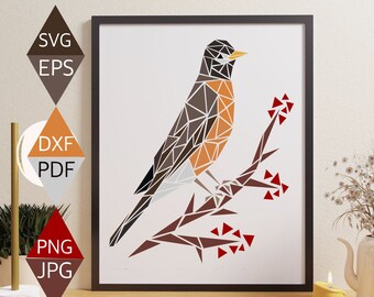 American Robin Dxf - Etsy