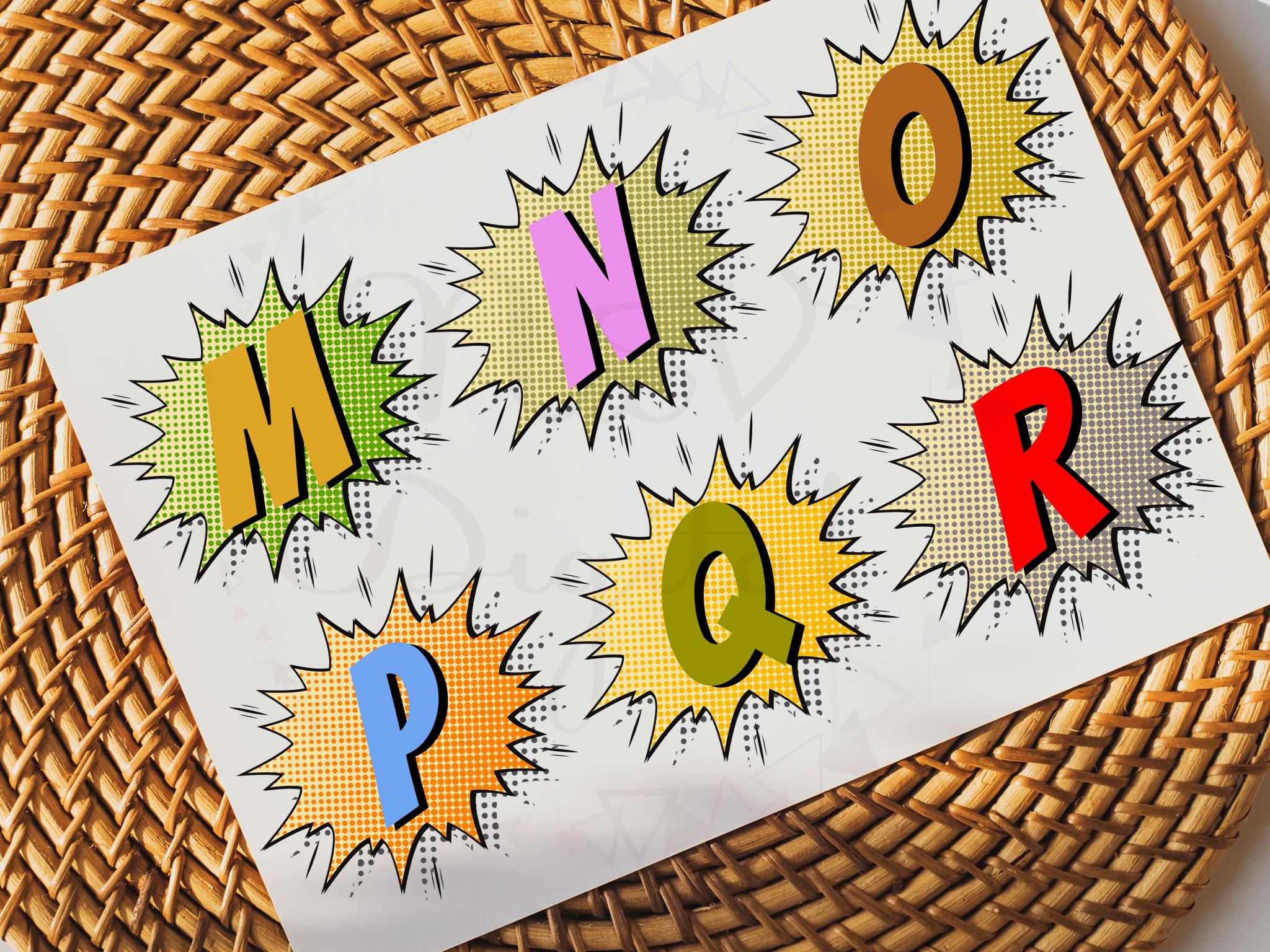 Set of 36 Retro Comic Book Letter Png, Comics Magazine Alphabet Kit Png ...
