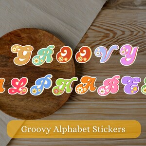 Set of 36 Groovy Letters and Numbers Png, Groovy Alphabet Doodle Flower ...