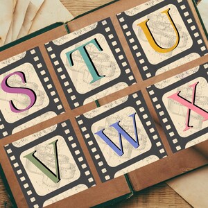 Set of 36 Junk Journal Vintage Cinema Letter Png, Scrapbook Alphabet ...