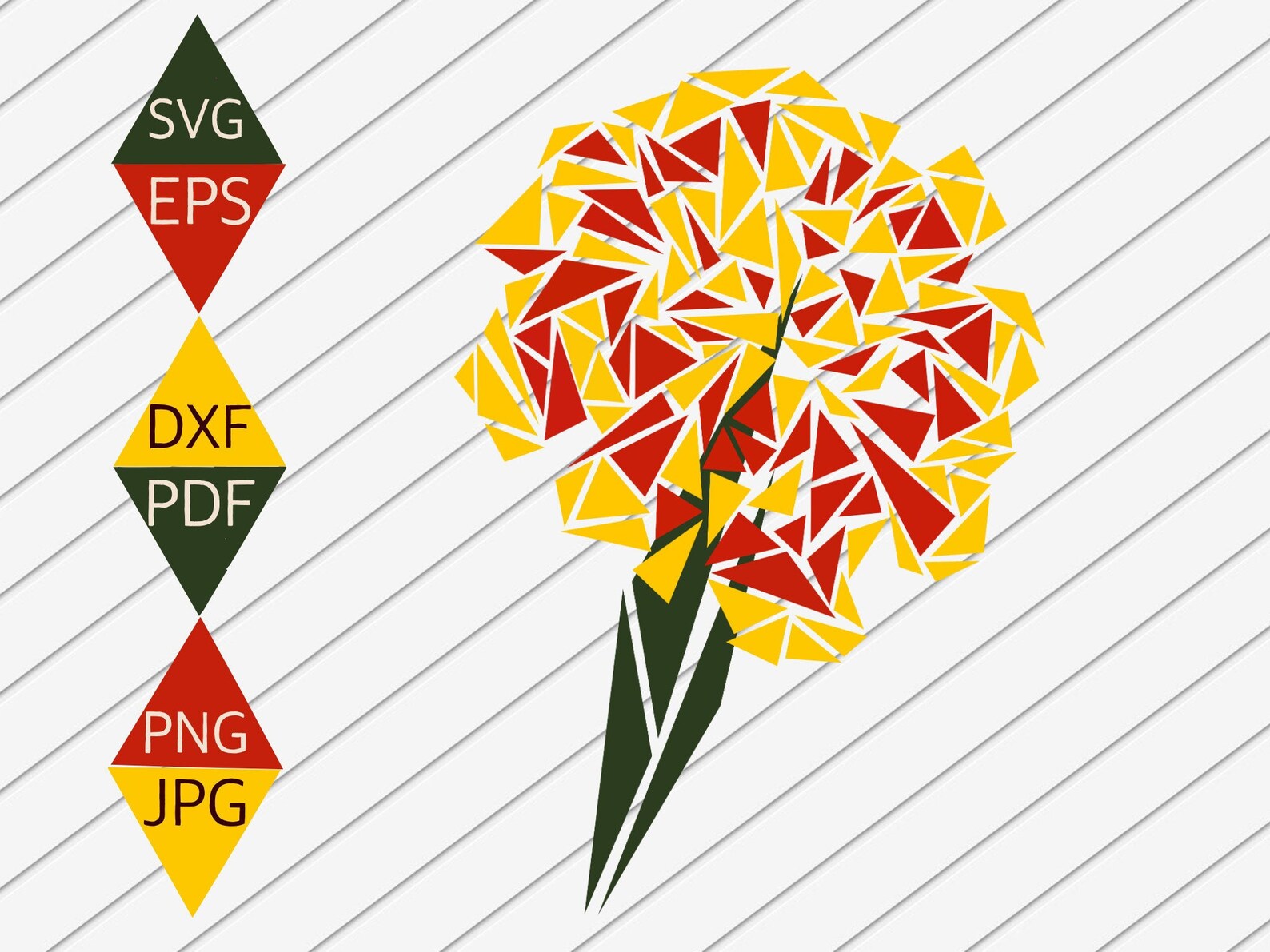 Marigold Svg October Birth Flower Svg Yellow Flower Svg - Etsy