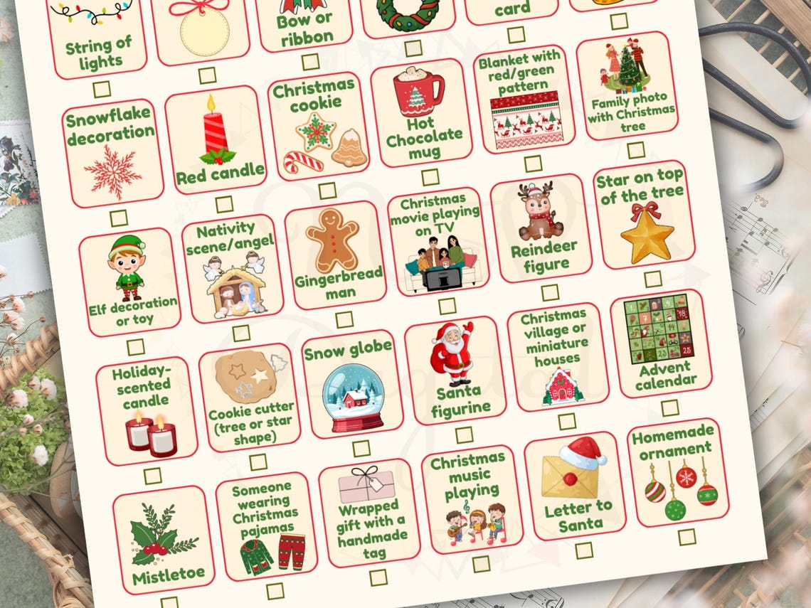 Christmas Scavenger Hunt Game | Kids Holiday Printable (PDF) - Etsy