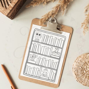 Fantasy Printable Bookshelf Bookmarks, Reading Tracker, Coloring ...
