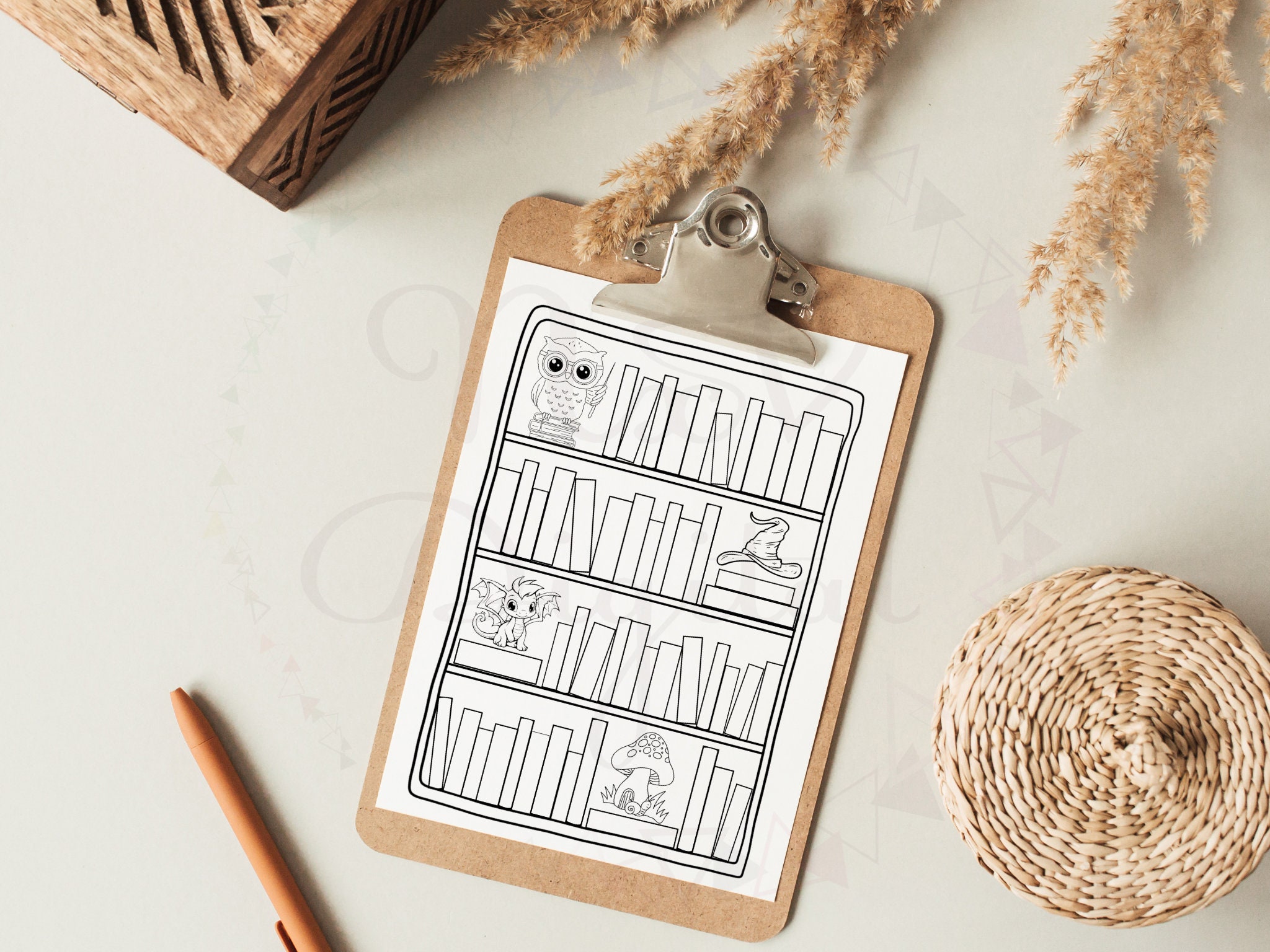 Fantasy Printable Bookshelf Bookmarks, Reading Tracker, Coloring ...