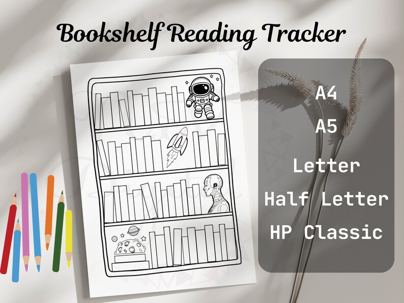 Science Fiction Printable Bookshelf Bookmarks, Reading Tracker ...