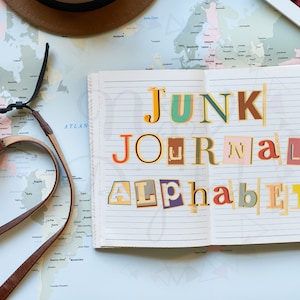 Set of 62 Junk Journal Letter Png, Scrapbook Alphabet Kit Png, Cute ...