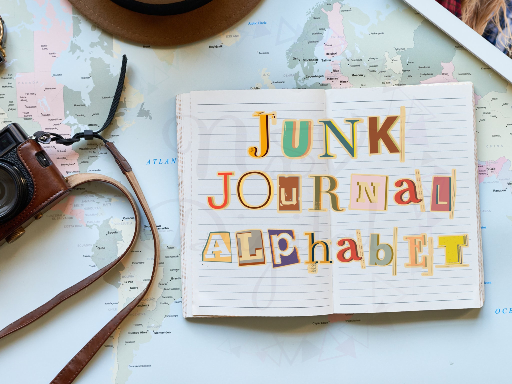 Set of 62 Junk Journal Letter Png, Scrapbook Alphabet Kit Png, Cute ...