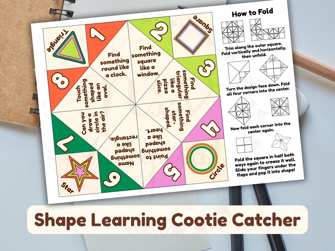 Shape Matching Cootie Catcher Game | Preschool Printable Shape Activity ...