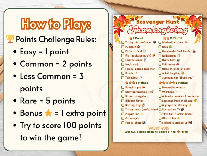 Thanksgiving Scavenger Hunt Printable | Kids Fall Game | Family ...