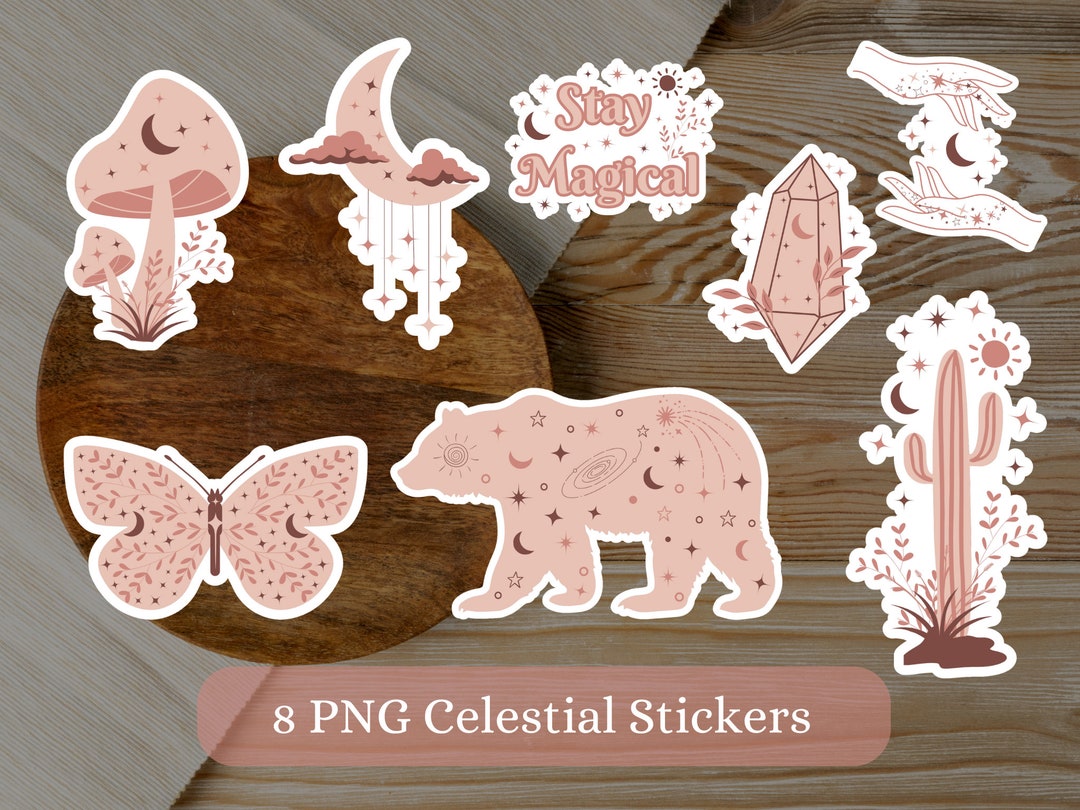 Celestial Stickers Png, Celestial Tag Png, Boho Celestial Sticker ...