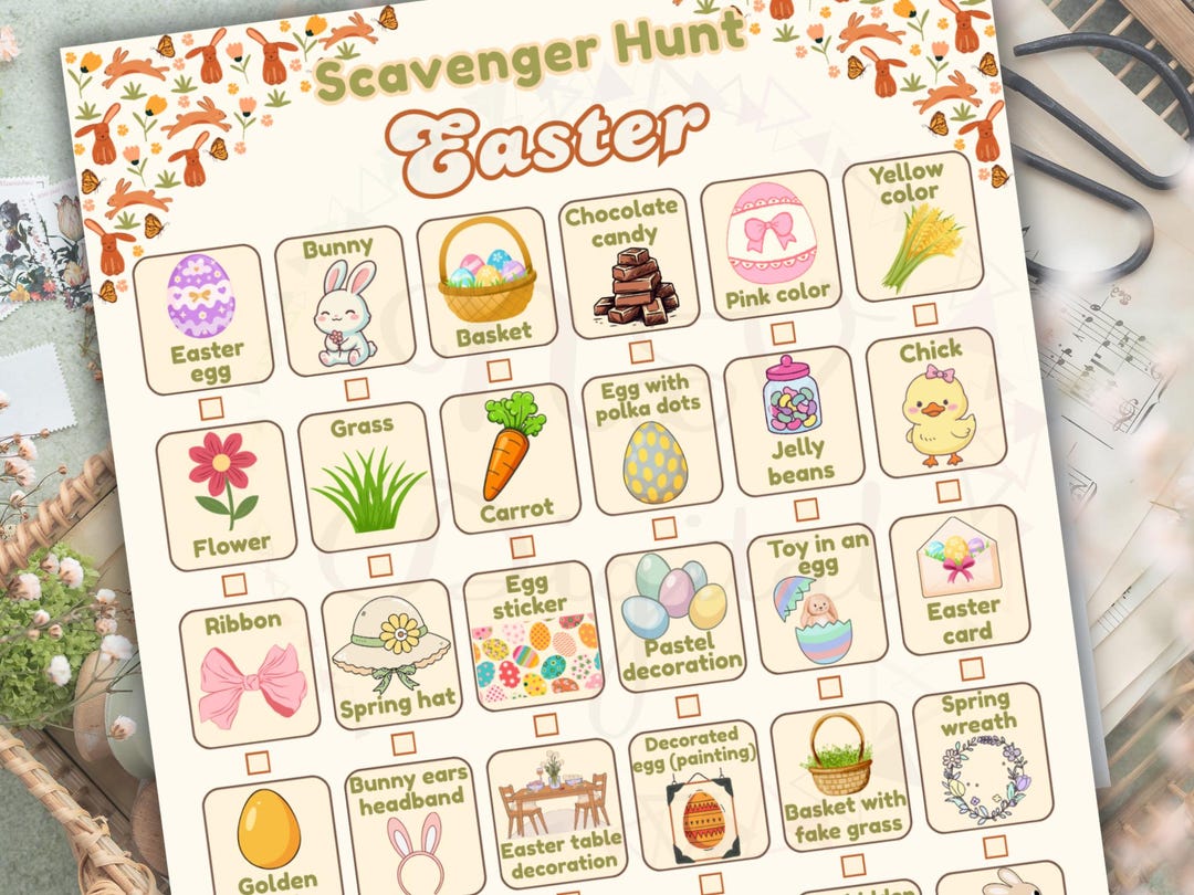 Easter Scavenger Hunt Printable | Spring Egg Hunt Game for Kids ...