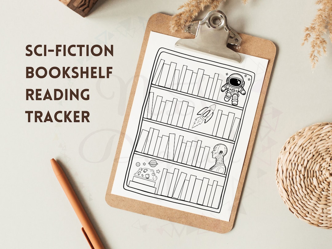 Science Fiction Printable Bookshelf Bookmarks, Reading Tracker ...
