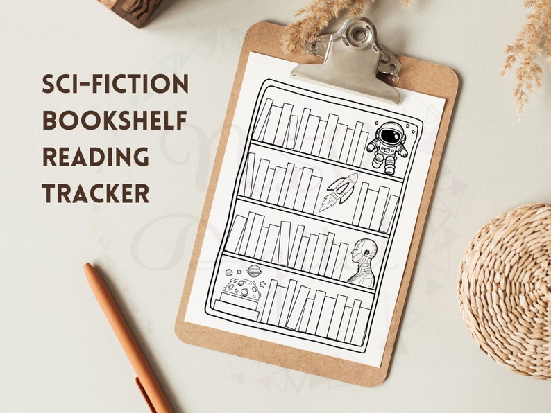 Science Fiction Printable Bookshelf Bookmarks, Reading Tracker ...