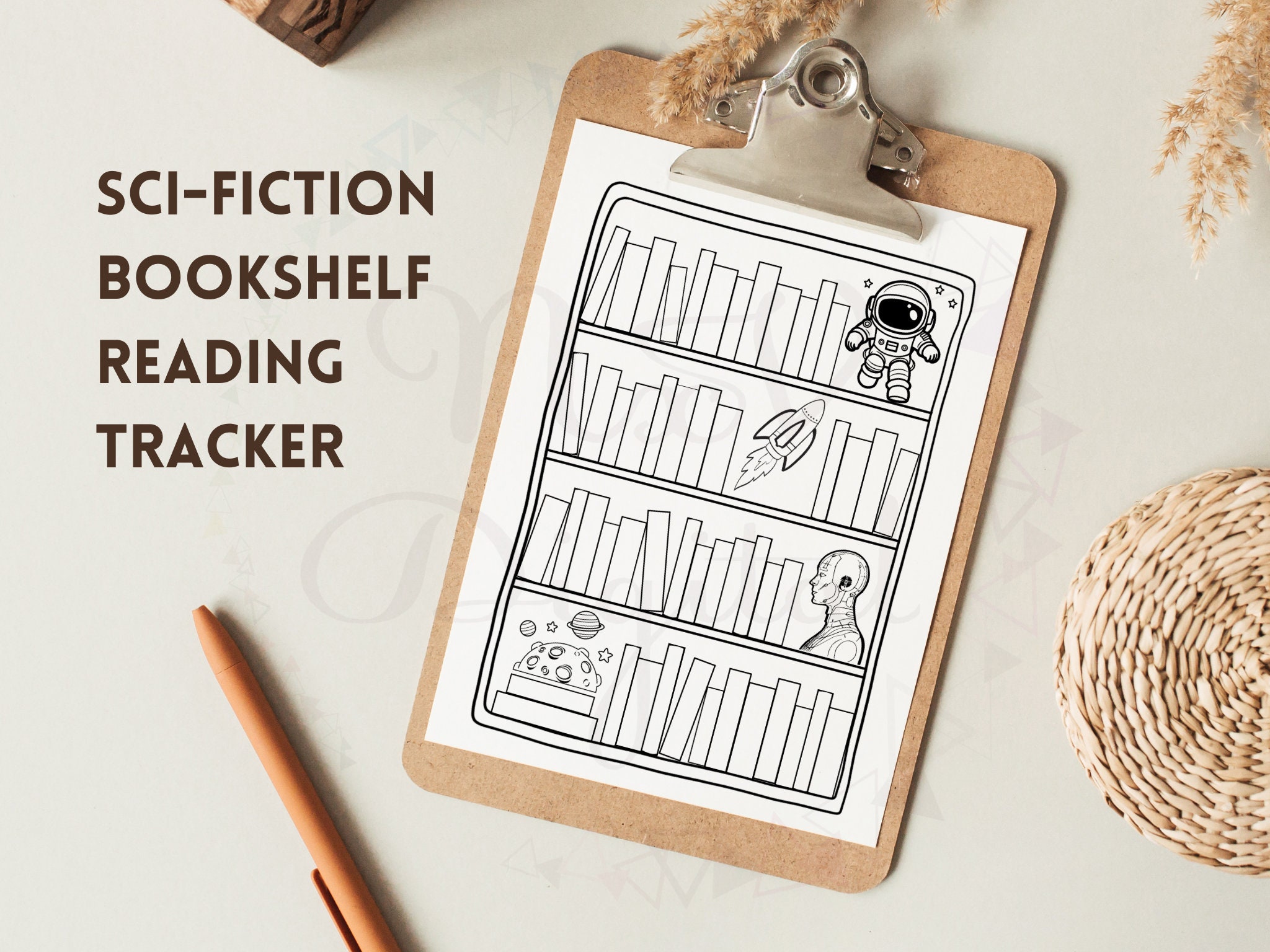 Science Fiction Printable Bookshelf Bookmarks, Reading Tracker ...