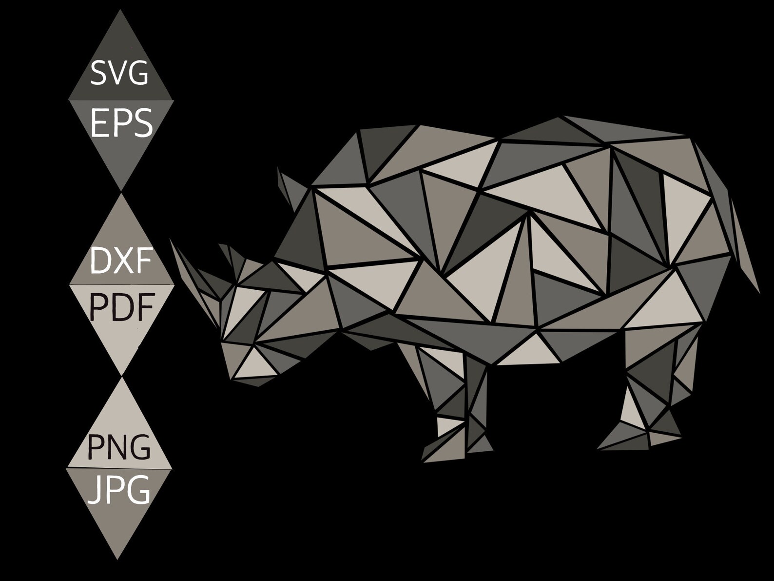 Rhino Svg Rustic Rhinoceros Svg Forest Rhino Svg Wild - Etsy