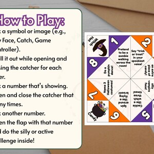 Halloween Cootie Catcher Printable | Trick or Treat Party Game for Kids ...