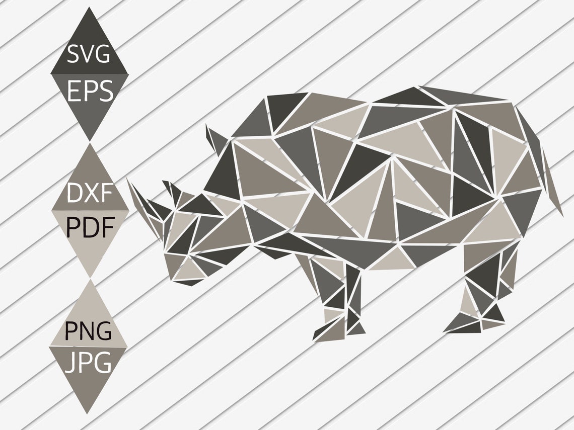 Rhino Svg Rustic Rhinoceros Svg Forest Rhino Svg Wild - Etsy