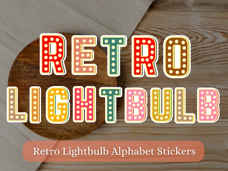 Retro Lightbulb Alphabet Png, Set of 36 Retro Letter Png, Retro ...