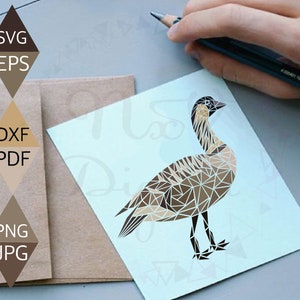 Hawaiian Nene Bird Svg, Goose Svg, Hawaiian State Bird Svg, Hawaii Nene ...