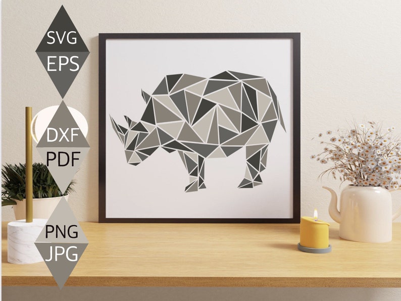 Rhino Svg Rustic Rhinoceros Svg Forest Rhino Svg Wild - Etsy