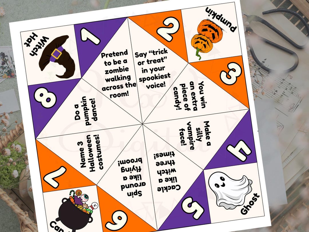 Halloween Cootie Catcher Printable: Spooky Kids Party Game (instant ...