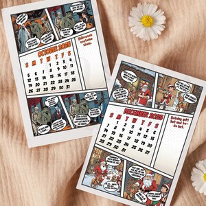 Comic Calendar 2025 Short Stories Png, Scrapbook Calendar Kit ...