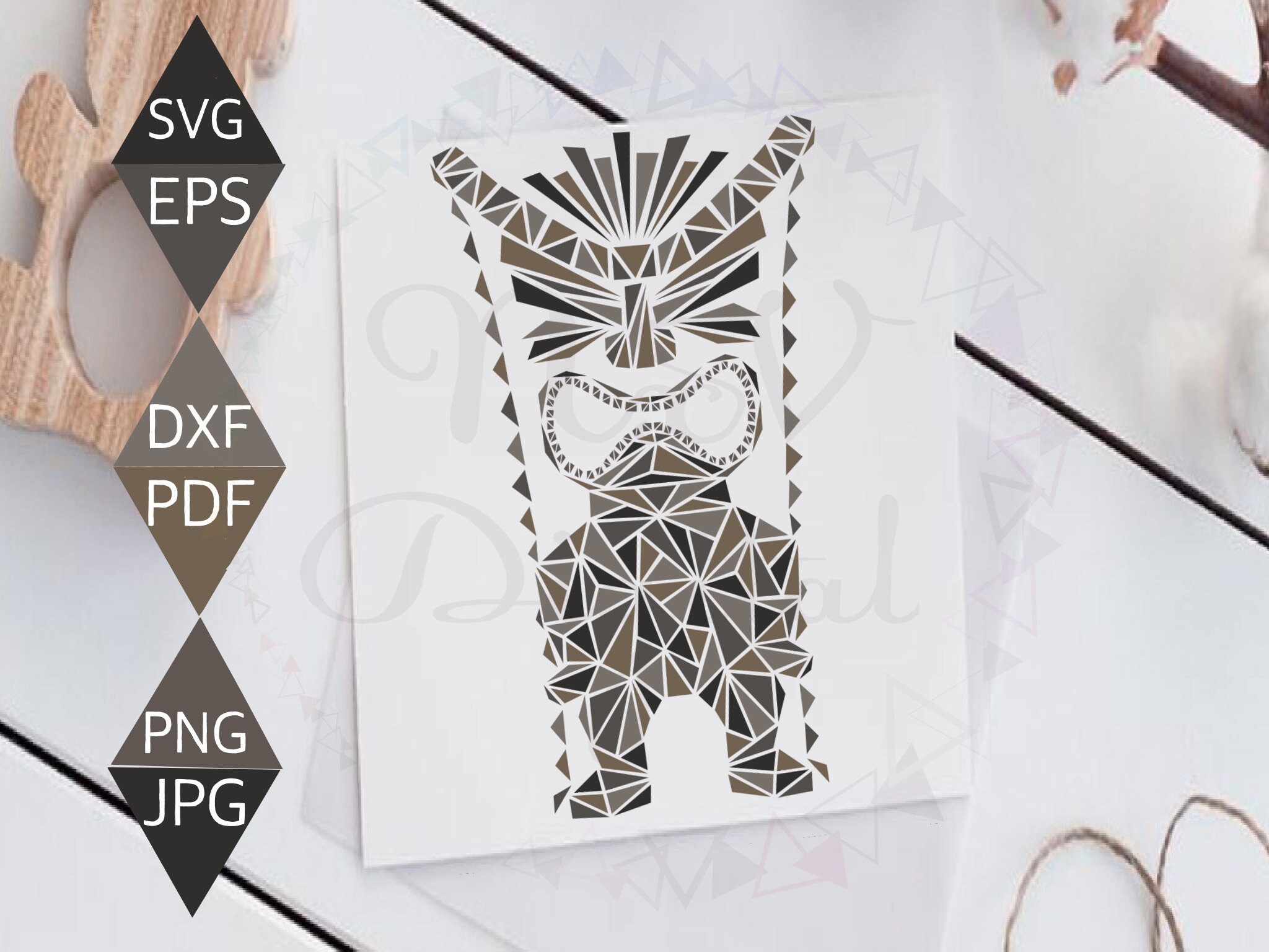 Hawaiian Tiki Svg, Tiki Svg, Hawaiian God of Money Tiki Svg, Hawaii ...