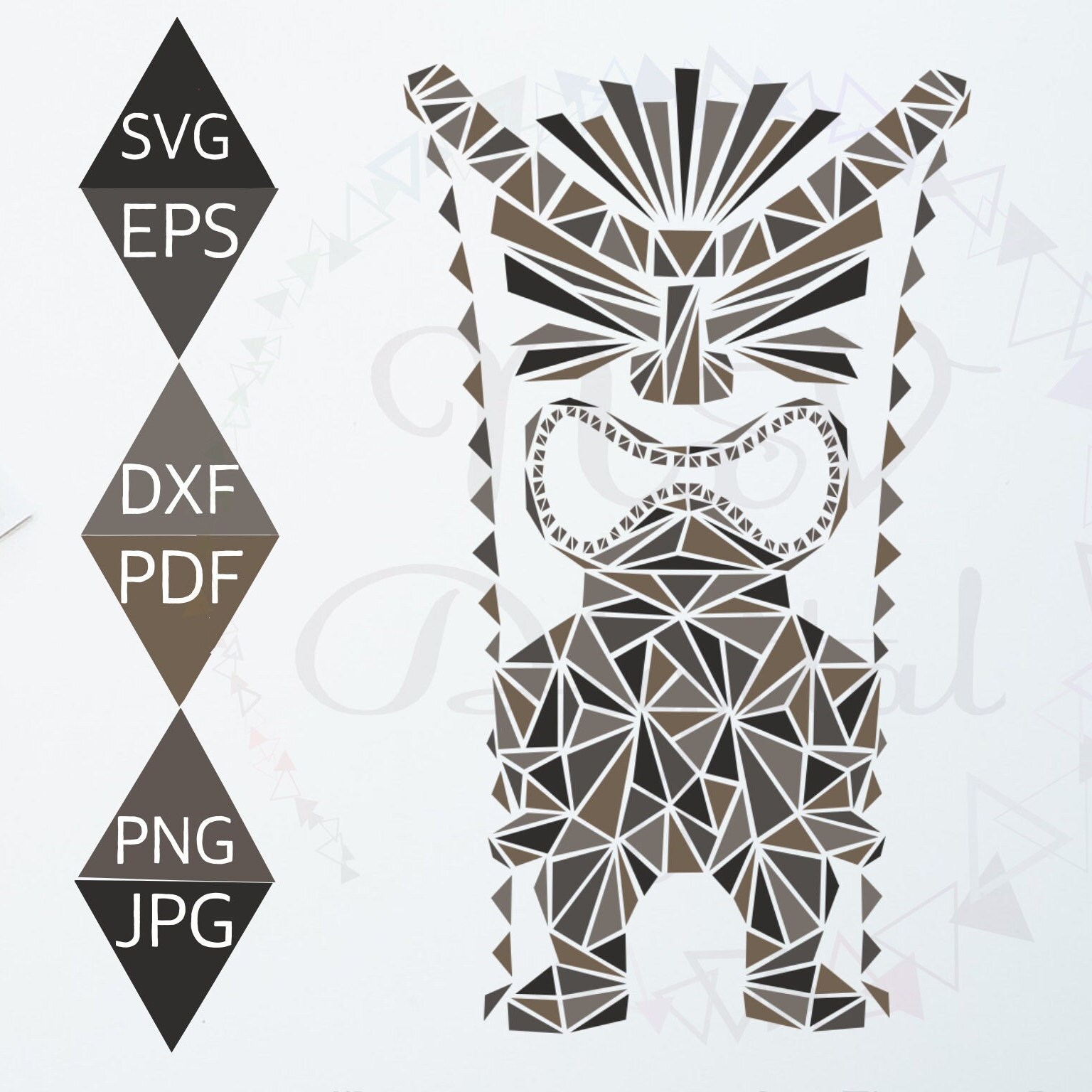 Hawaiian Tiki Svg, Tiki Svg, Hawaiian God of Money Tiki Svg, Hawaii ...