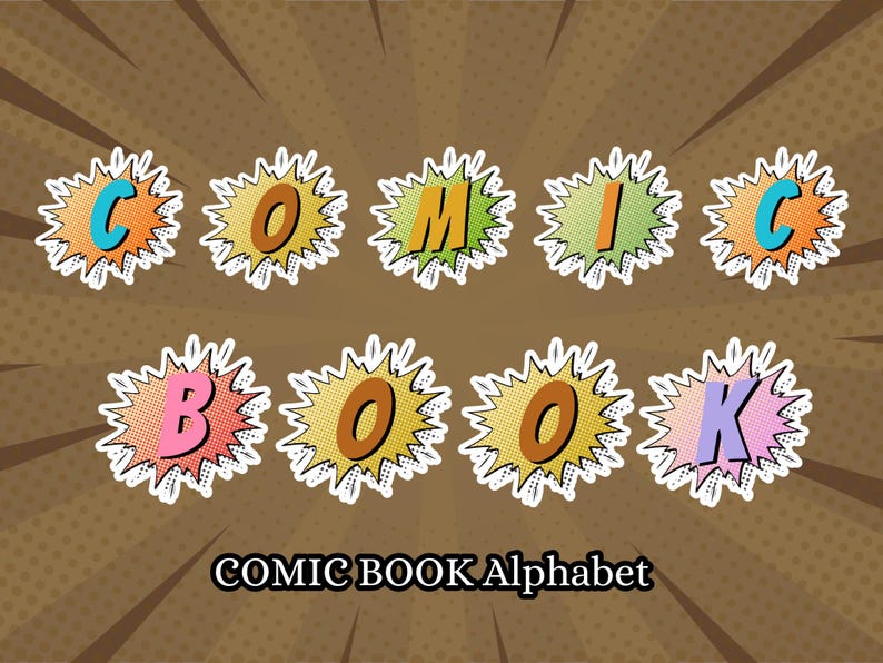 Set of 36 Retro Comic Book Letter Png, Comics Magazine Alphabet Kit Png ...