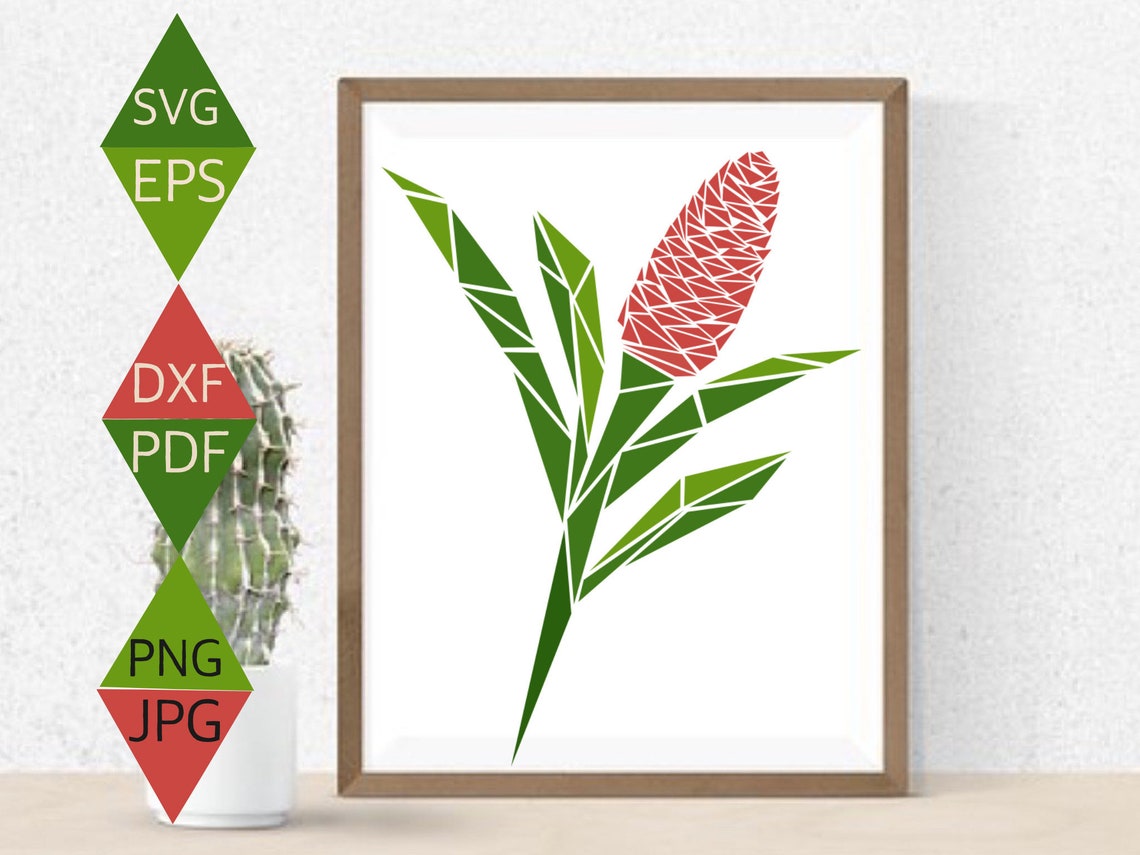 Ginger Flower Svg Flower Svgwild Flower Svg Hawaiian Red - Etsy