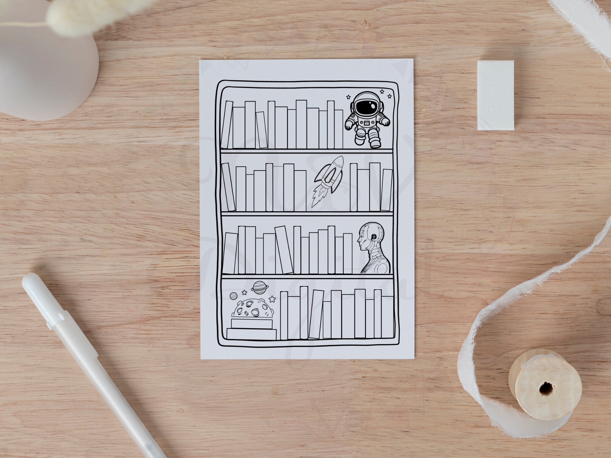 Science Fiction Printable Bookshelf Bookmarks, Reading Tracker ...
