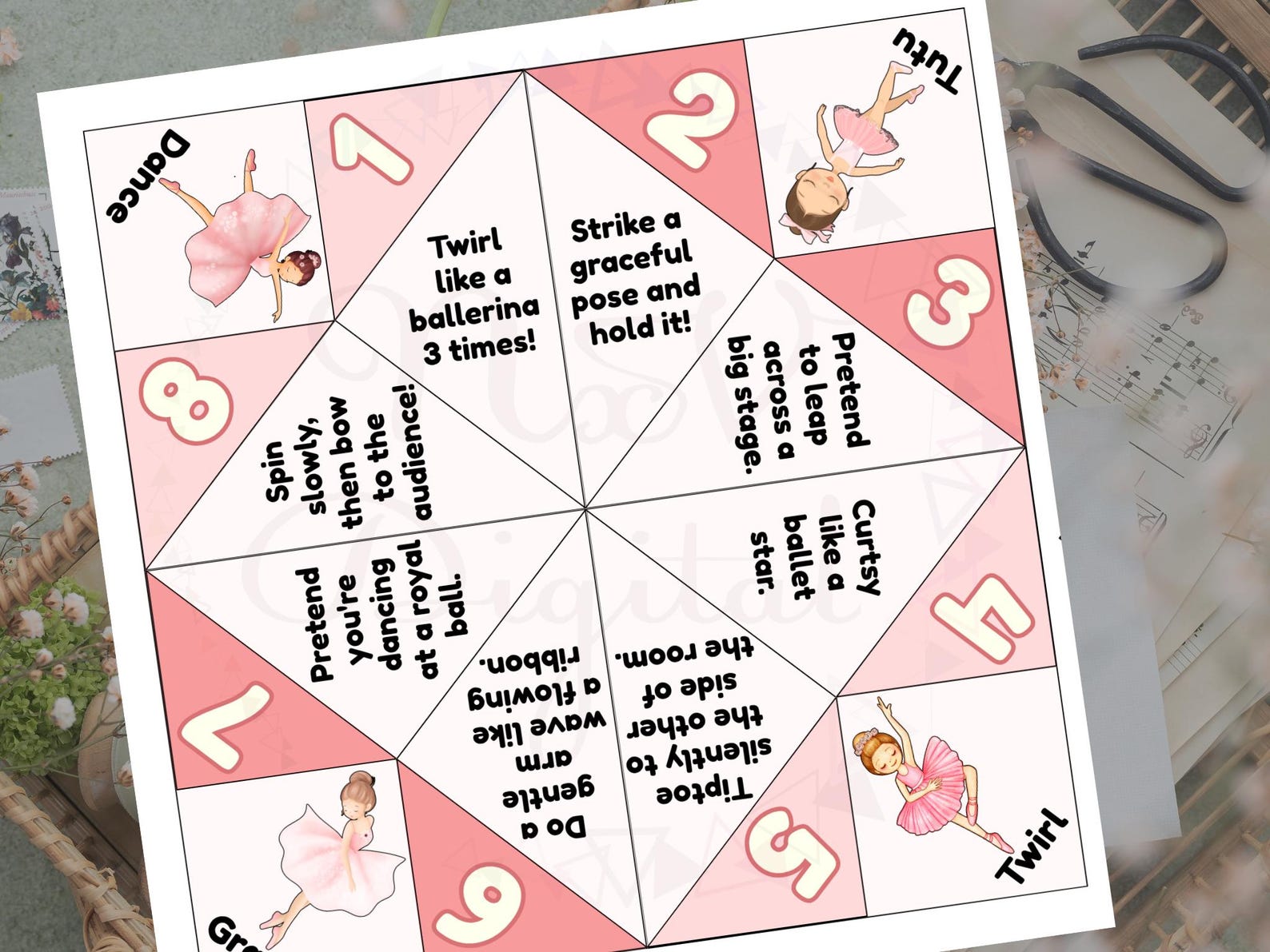 Ballerina Cootie Catcher Printable | Ballet Party Game for Girls ...