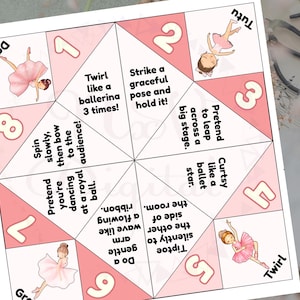 Ballerina Cootie Catcher Printable | Ballet Party Game for Girls ...