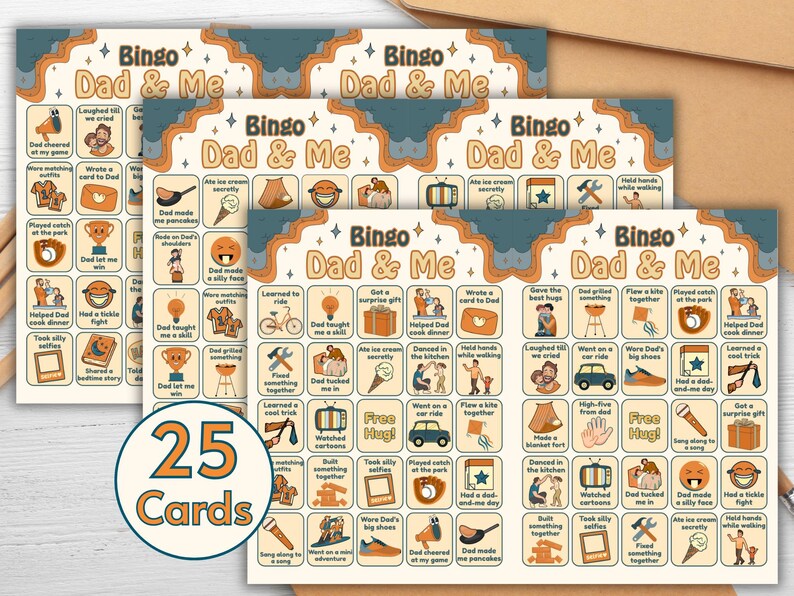 Dad and Me Bingo Printable | Father’s Day Activity for Kids | Retro Dad ...
