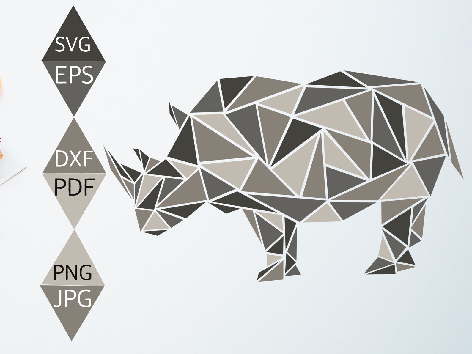 Rhino Svg Rustic Rhinoceros Svg Forest Rhino Svg Wild - Etsy
