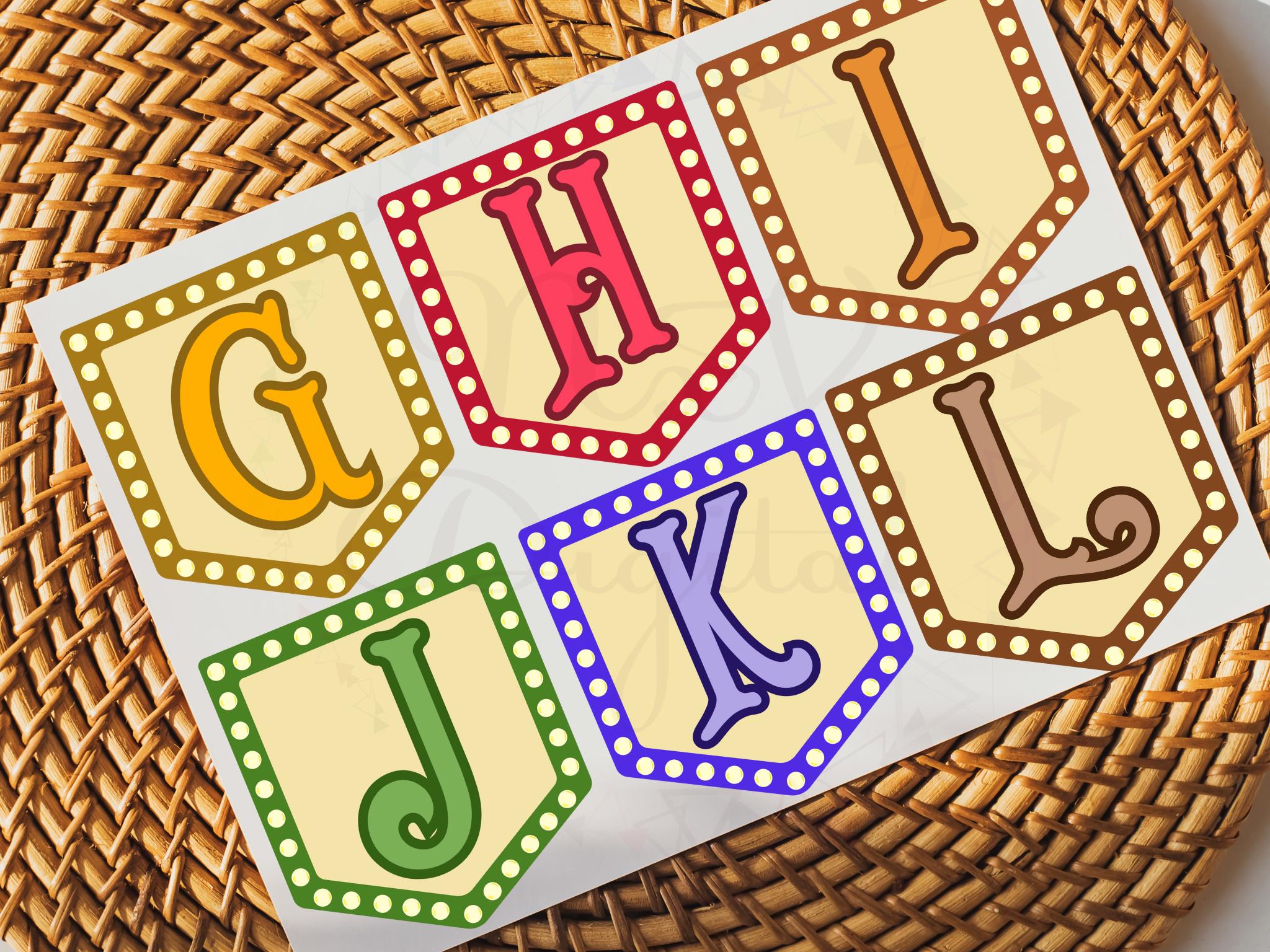 Retro Party Banner Alphabet Png, Set of 36 Retro Letter Png, Retro ...