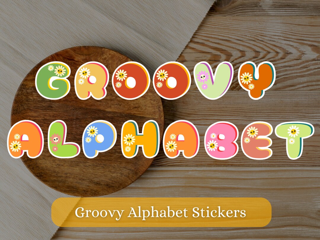 Set of 36 Groovy Letter & Number Png, Groovy Alphabet Numbers Doodle ...