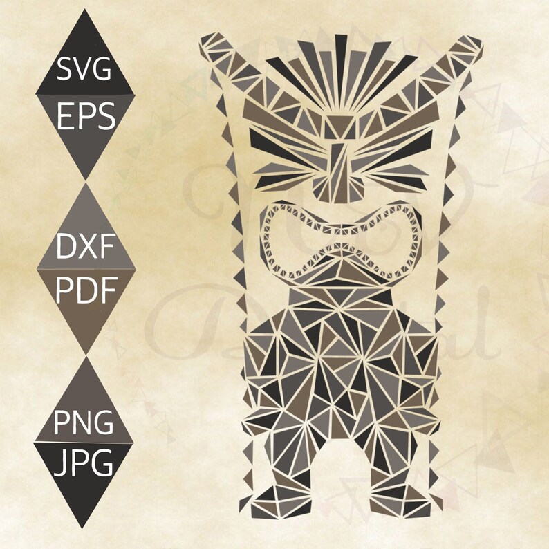 Hawaiian Tiki Svg, Tiki Svg, Hawaiian God of Money Tiki Svg, Hawaii ...