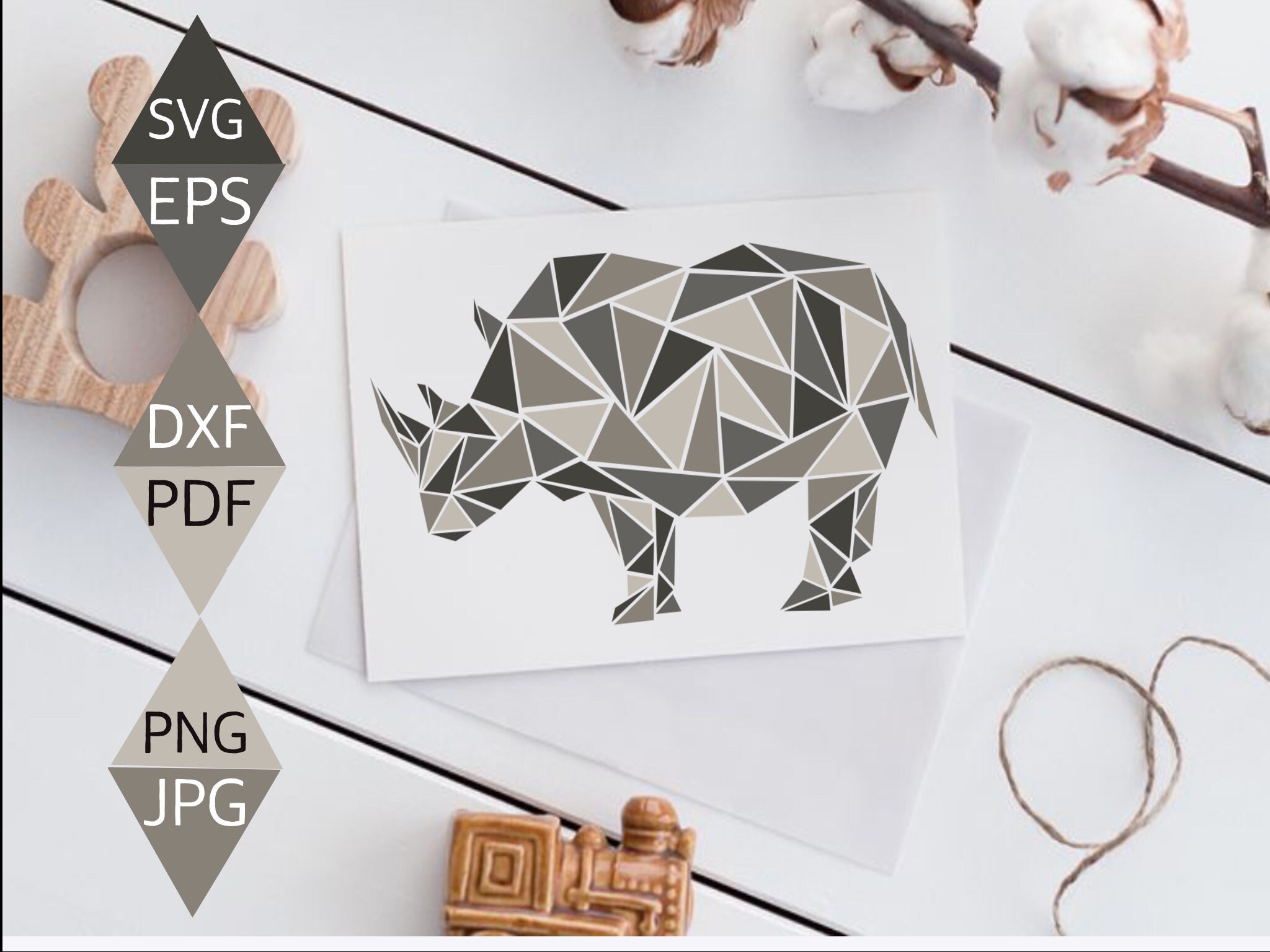 Rhino Svg Rustic Rhinoceros Svg Forest Rhino Svg Wild - Etsy