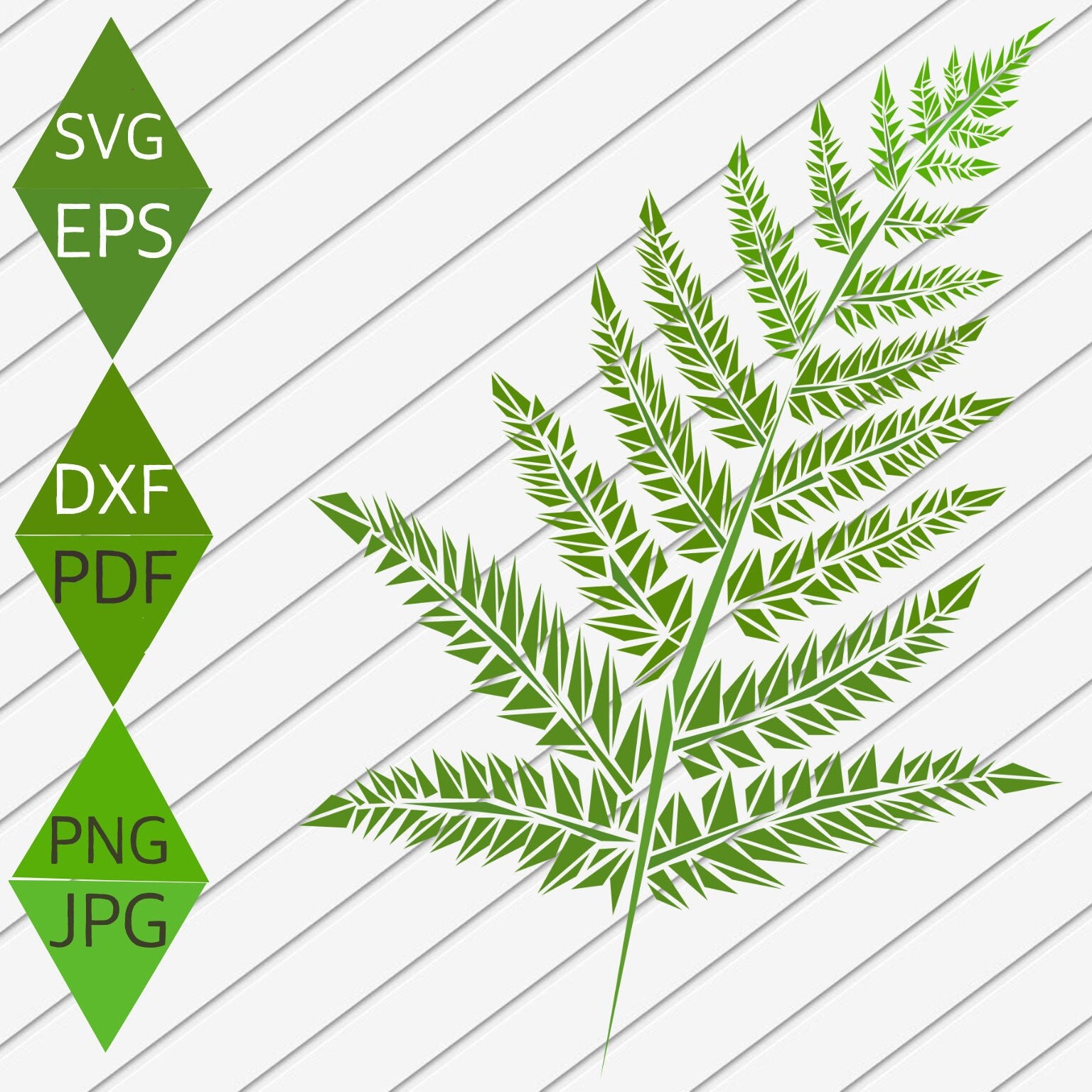 Fern Svg, Green Fern Svg, Fern Leaf Svg, Tropical Flower Svg, Green ...