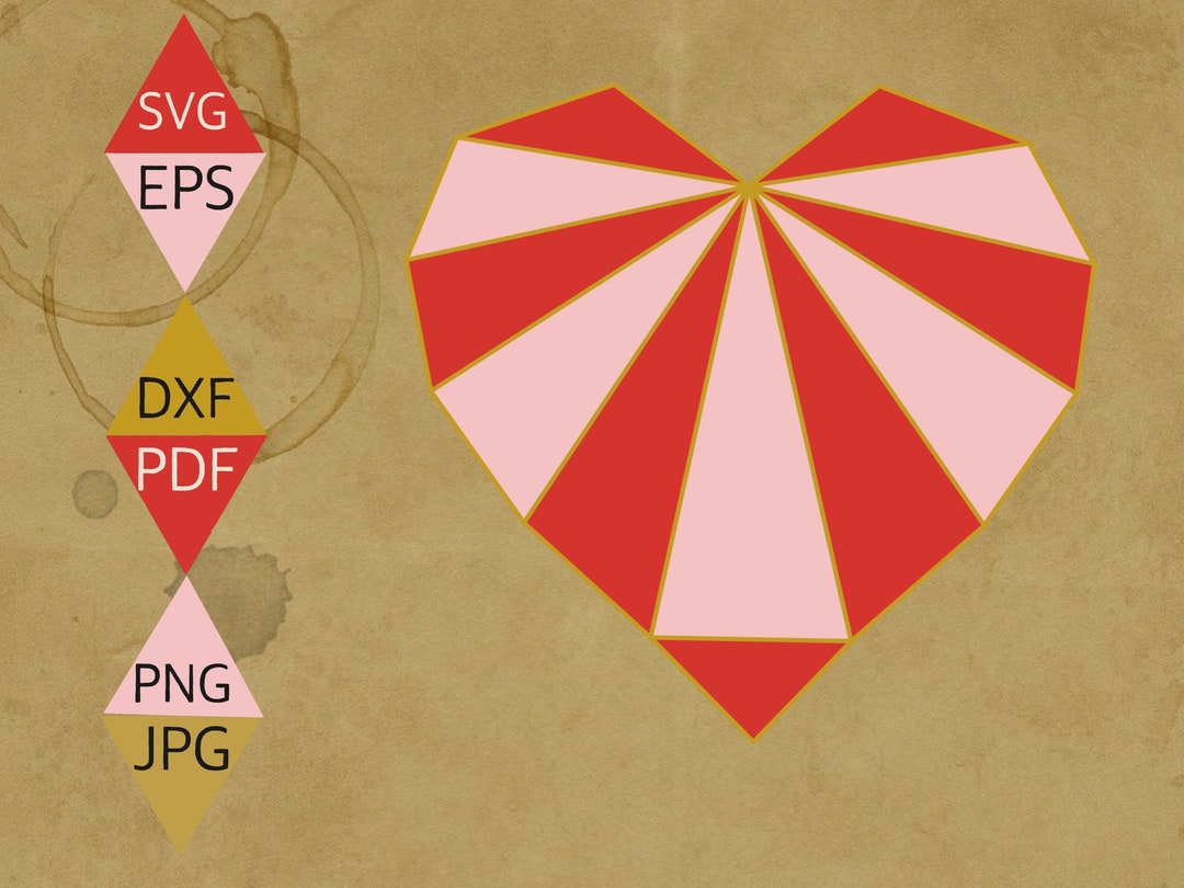 Art Deco Svg Heart Svg Valentines Day Svg Deco Heart Svg Love Svg